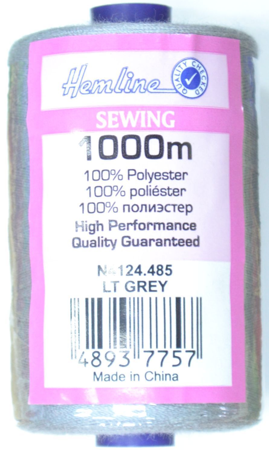 Hemline Polyester Thread 1000m LITE GREY