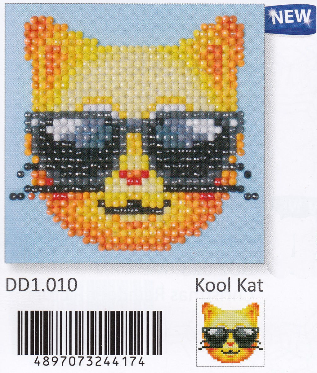 Diamond Dotz Embroidery Facet Art Kit, Beginner Kool Kat Diamond Dotz Embroidery Facet Art Kit, Beginner Kool Kat