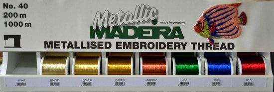 Madeira Metallic 40 Machine Embroidery Thread 1000m Spools, Select Colour