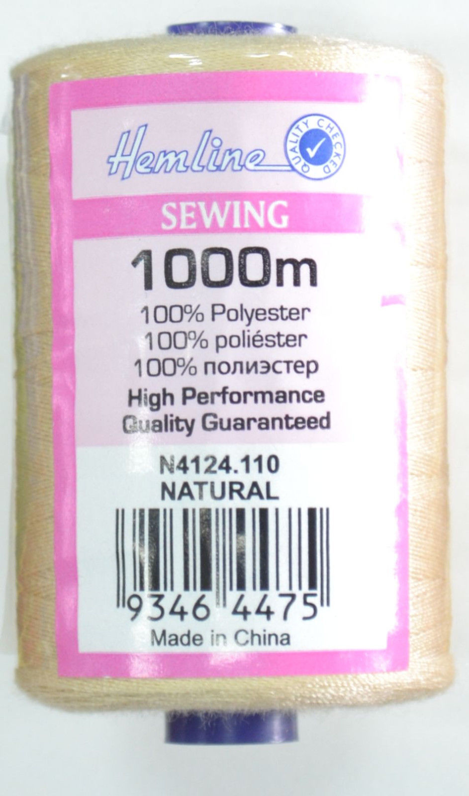 Hemline 100% Polyester Sewing & Overlocking Thread 1000m Spool, Colour ...