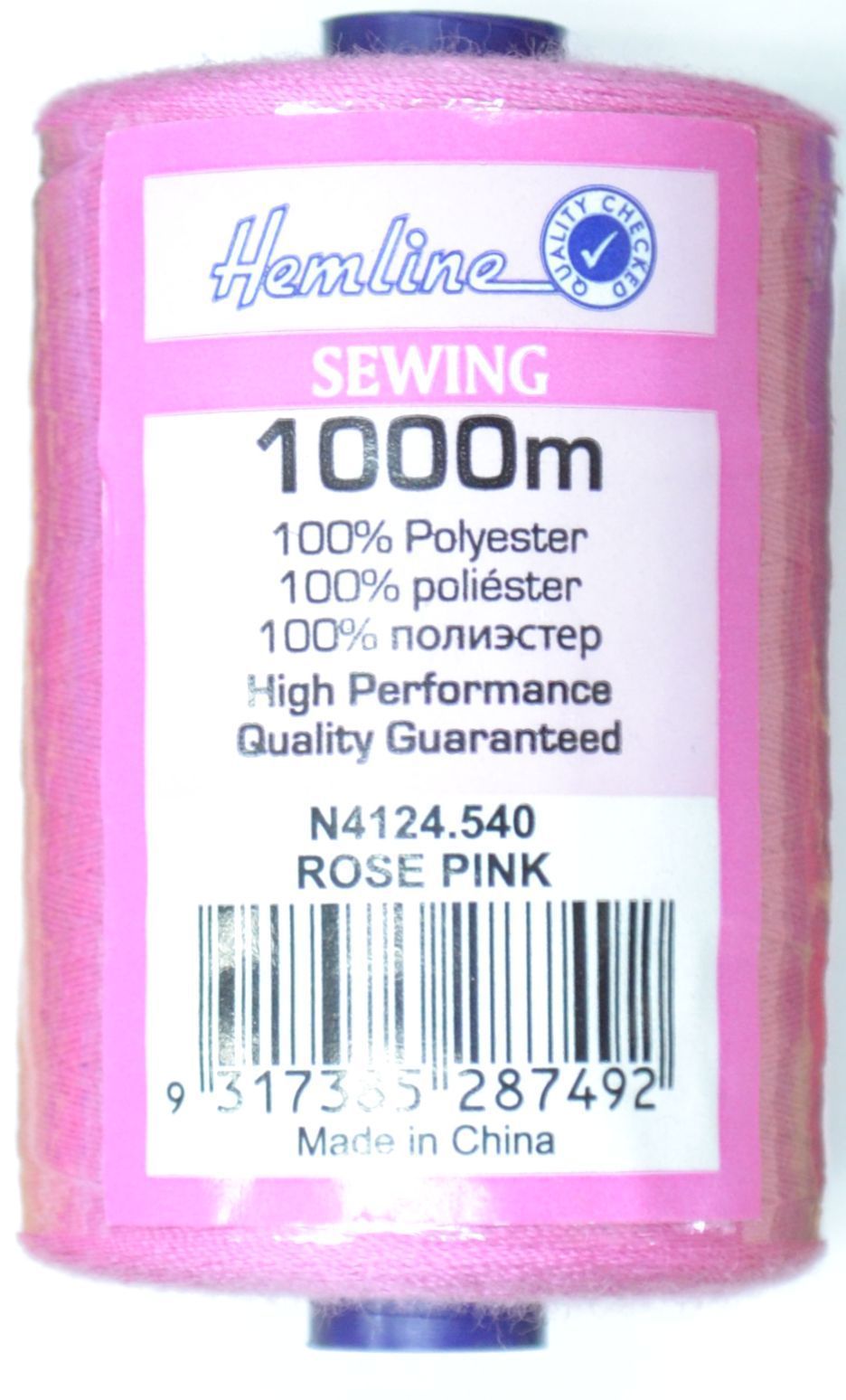 Hemline Polyester Thread 1000m ROSE PINK